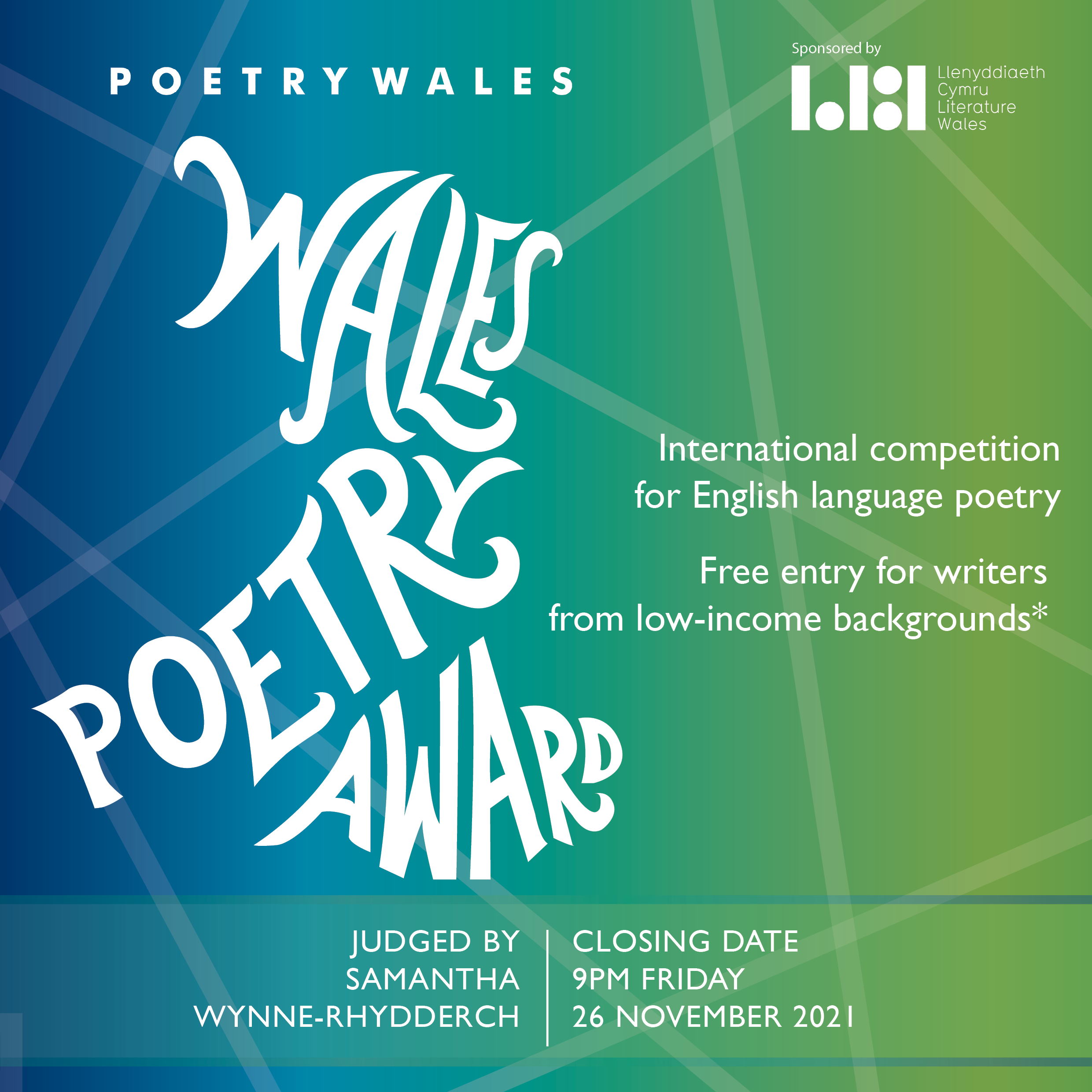 Wales Poetry Award 2021 sponsored by Literature Wales. Judge: Samantha ...